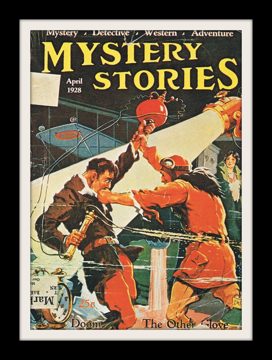 Mystery Stories 1928 Magazine Cover Vintage Science Fiction Art Print ...