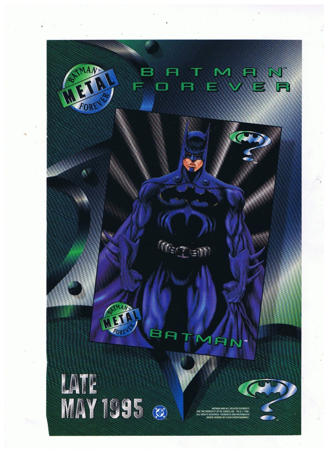 2 BATMAN FOREVER Vintage Movie Trading Cards Advertisement - Etsy UK
