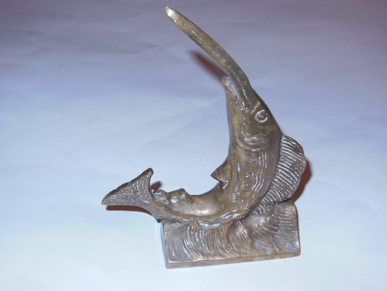 Vintage Brass Fish Swordfish Figurine Sword Fish Figure - Etsy