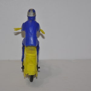 Vintage Plastic Motorcycle Toy With Trick Rider - 4” Long Yellow and ...