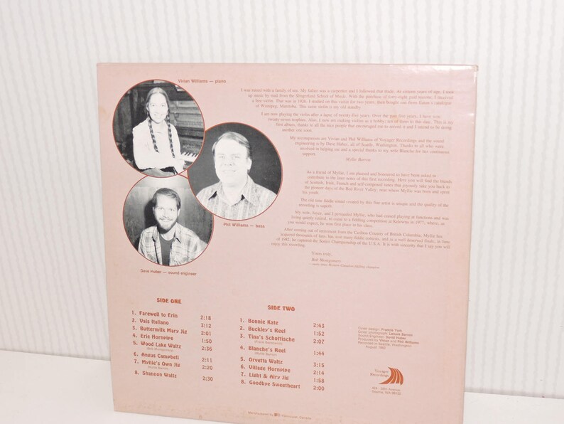 MYLLIE BARRON Fiddler on the Loose 1982 Canadian Folk Country Music ...
