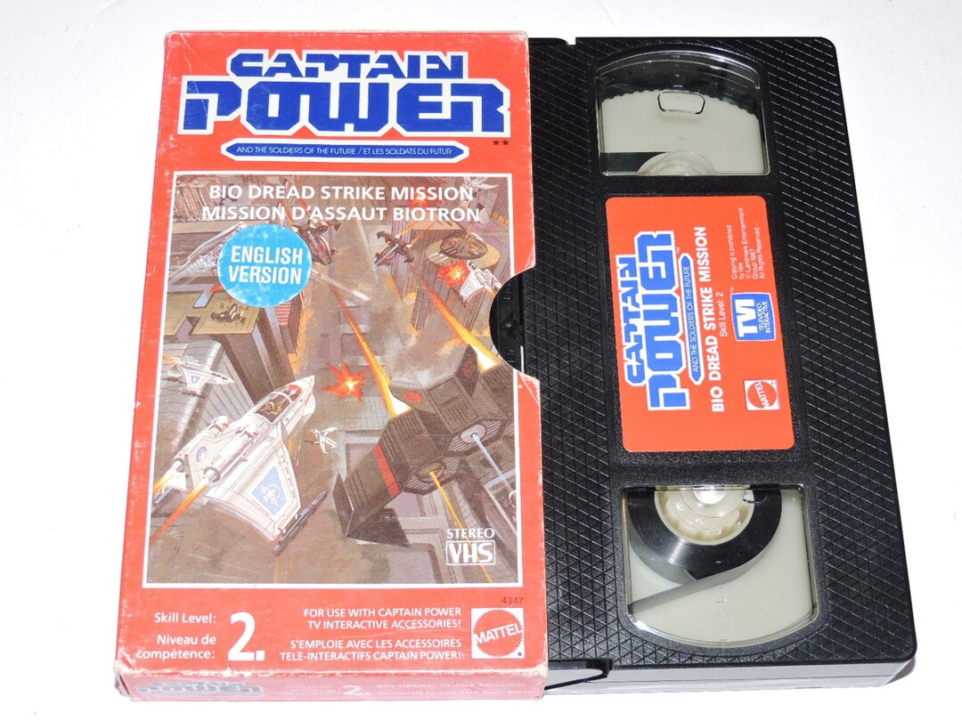 1987 Captain Power Vintage VHS Cassette Tape - Bio Dread Strike Mission ...