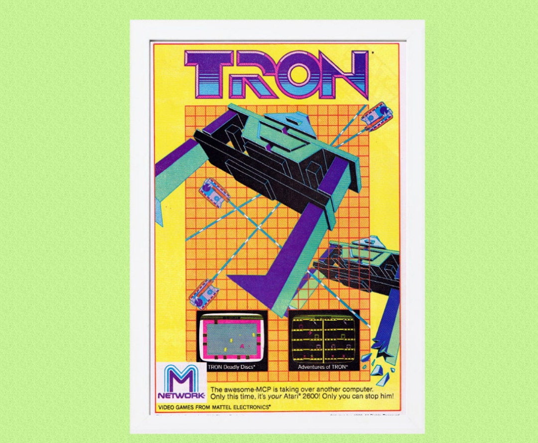 1983 Tron Atari 2600 Authentic Mattel Electronics Vintage Video Game ...