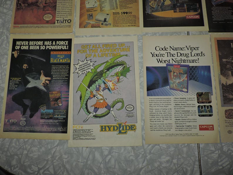 10x Vintage NES Nintendo Video Game Advertisements - Etsy