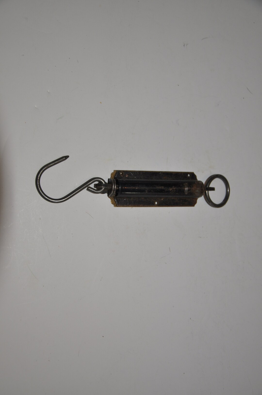 Antique Brass and Metal 7'' Vintage Hanging Spring Scale -SALTER Pocket ...
