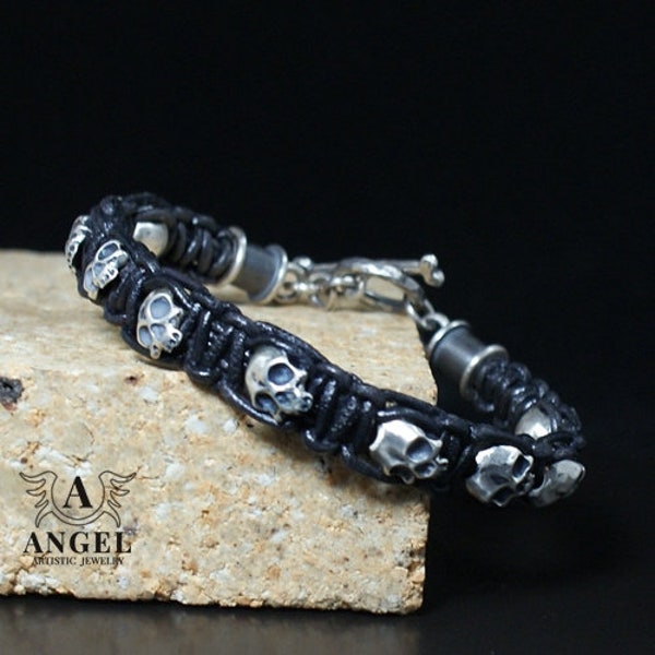 Mens Skull Bracelet - Etsy
