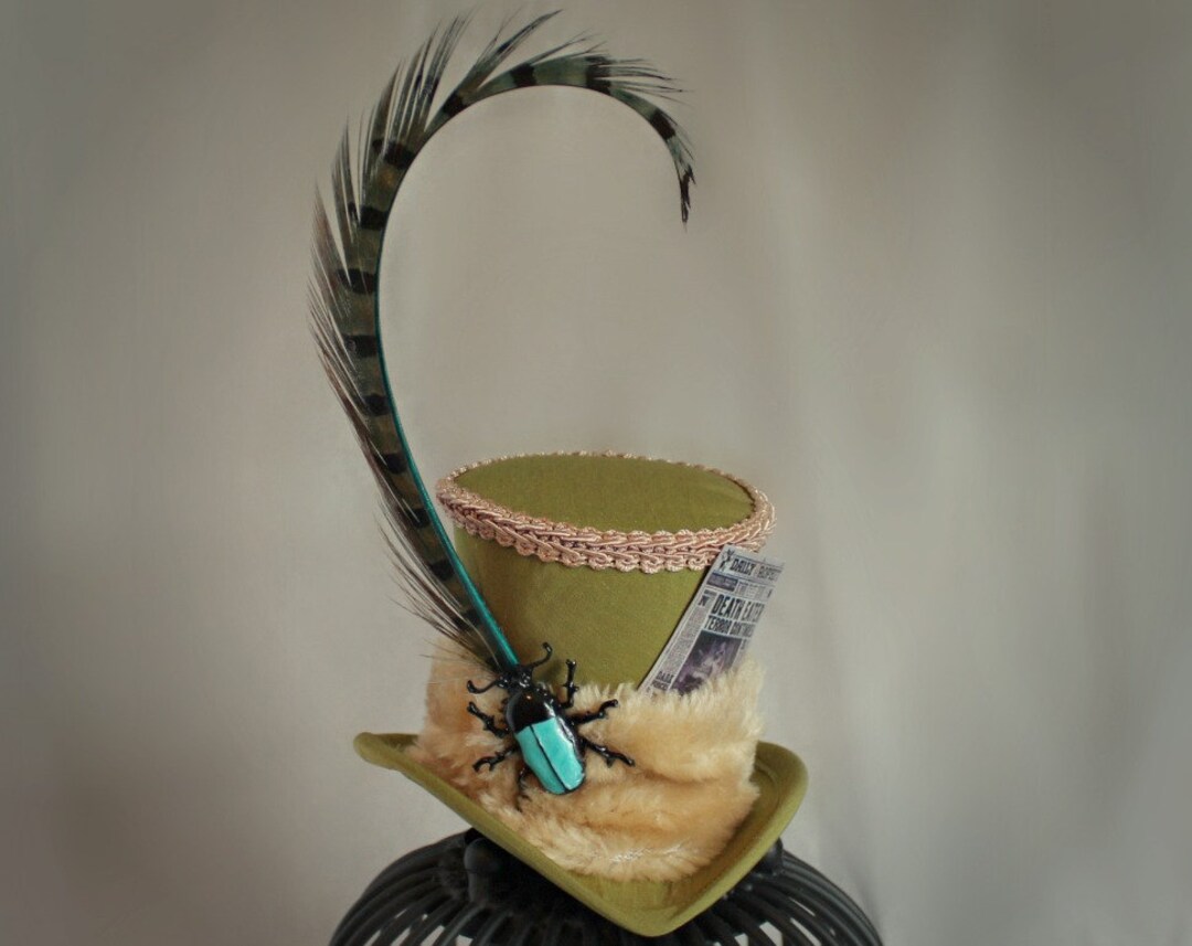 Wizard Journalist Mini Top Hat, Reporter Minihat Costume, Green Mini ...