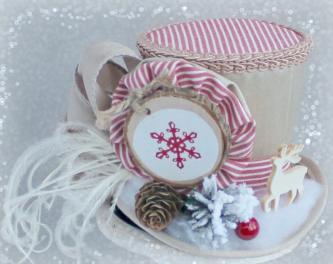 Winter Mini Top Hat, Snow Mini Top Hat, Tree Hat, Christmas Mini Top ...