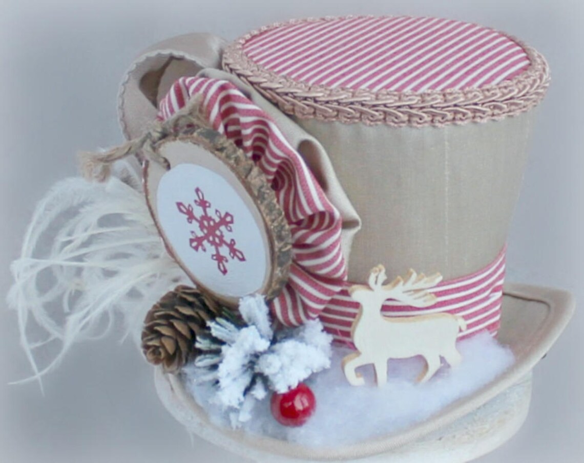 Winter Mini Top Hat Snow Mini Top Hat Tree Hat Christmas - Etsy