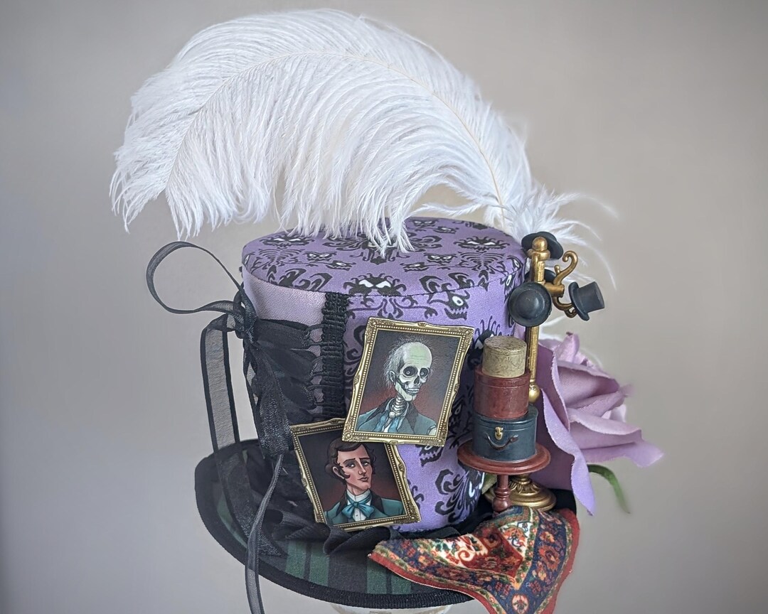 Haunted Mansion Mini Top Hat, Purple Mini Top Hat, Haunted Mansion ...