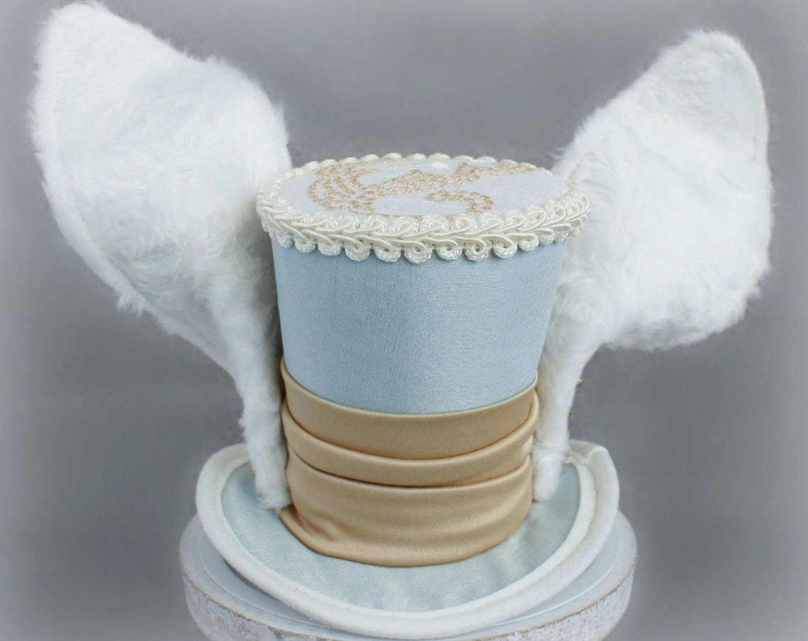 White Rabbit Mini Top Hat White Rabbit Costume Fascinator - Etsy