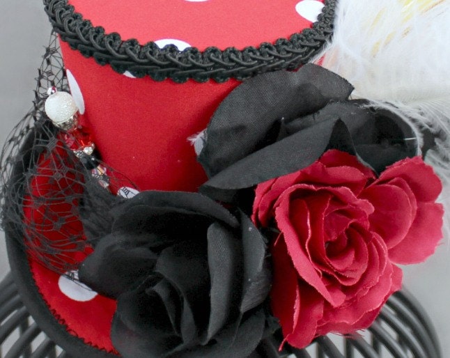 Mouse Mini Top Hat Red With White Polka Dots Mini Top Hat - Etsy