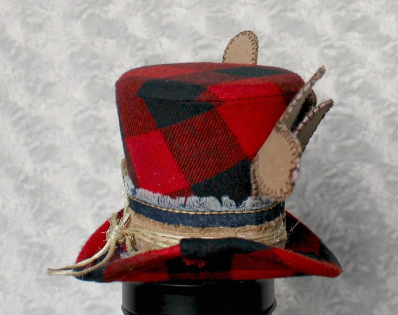 Lumberjack Mini Top Hat Antlers Hat Mad Hatter Hat - Etsy