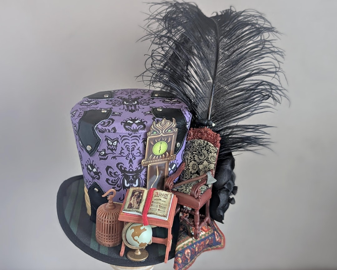 Haunted Mansion Mini Top Hat, Purple Mini Top Hat, Haunted Mansion ...