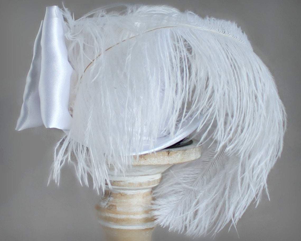 White Mini Top Hat White Feather Mini Party Hat White New - Etsy