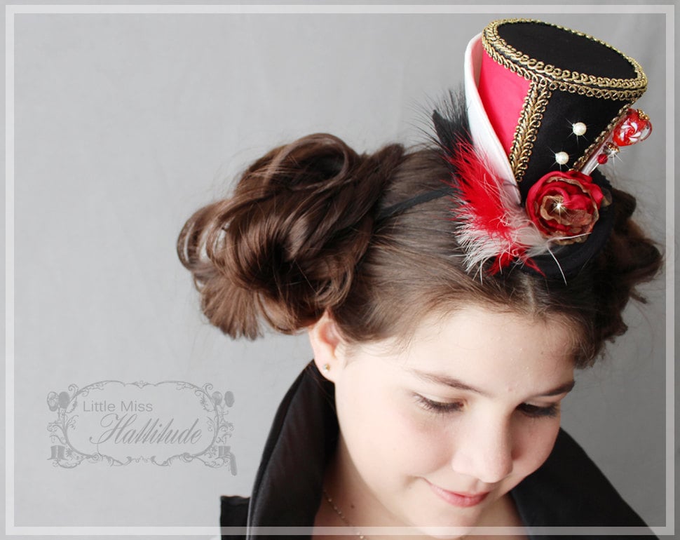 Red Queen of Hearts Mini Top Hat Tea Party Hat Mad Hatter - Etsy