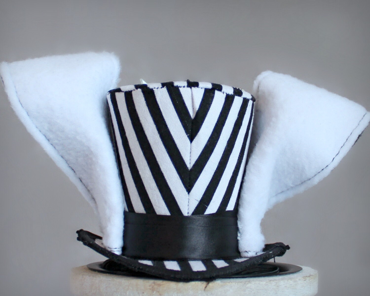 White Rabbit Mini Top Hat White Rabbit Costume Fascinator | Etsy