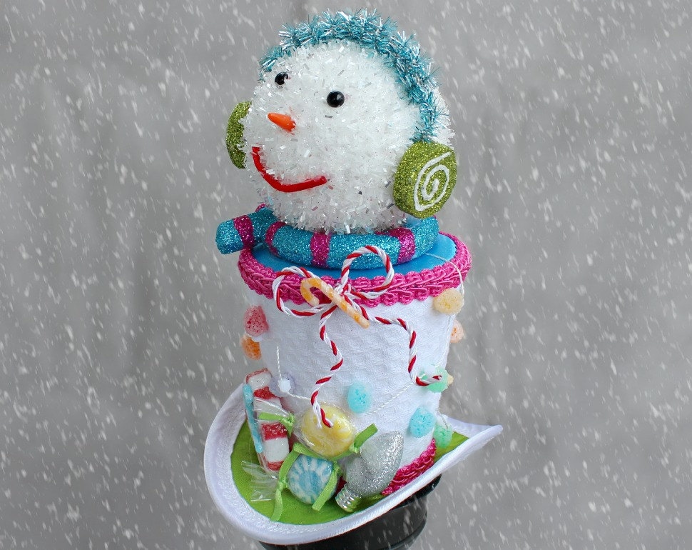 Christmas Snowman Mini Top Hat Holiday Party Hat Snowman - Etsy Canada
