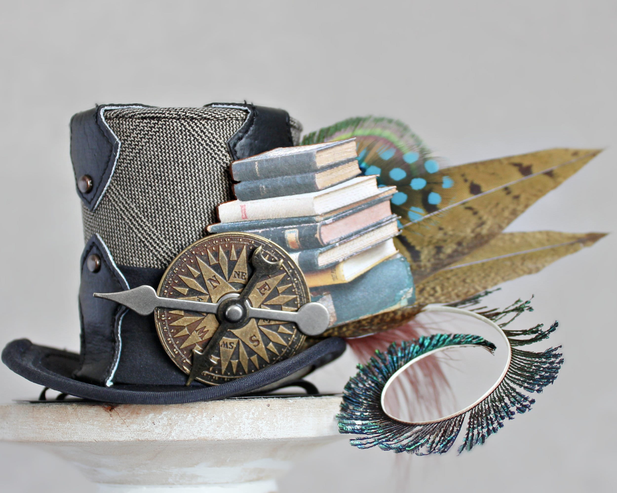 Steampunk Mini Top Hat Literature Mini Hat Steampunk Floral - Etsy Canada