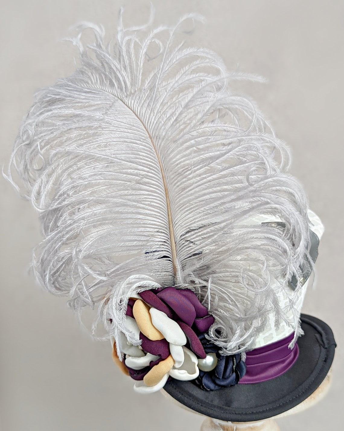 Steampunk Wedding Hat Steampunk Mini Top Hat Ivory Top Hat - Etsy