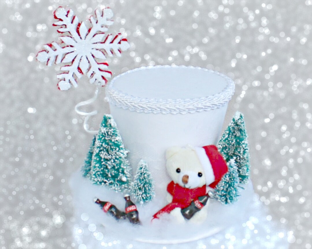 Polar Bear Mini Top Hat, Christmas Bear Mini Top Hat, Cola Holiday ...