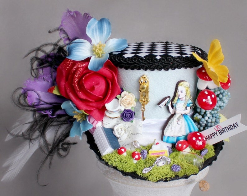 Alice Mini Top Hat, Alice Landscape Mini Hat, Alice in Wonderland Hat ...