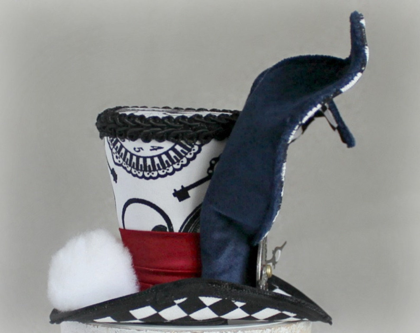 White Rabbit Mini Top Hat White Rabbit Costume Fascinator - Etsy