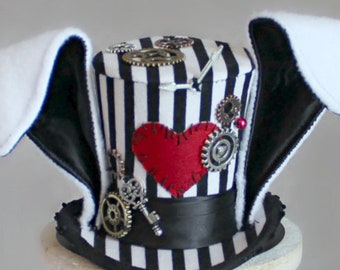 White Rabbit Mini Top Hat White Rabbit Costume Fascinator - Etsy