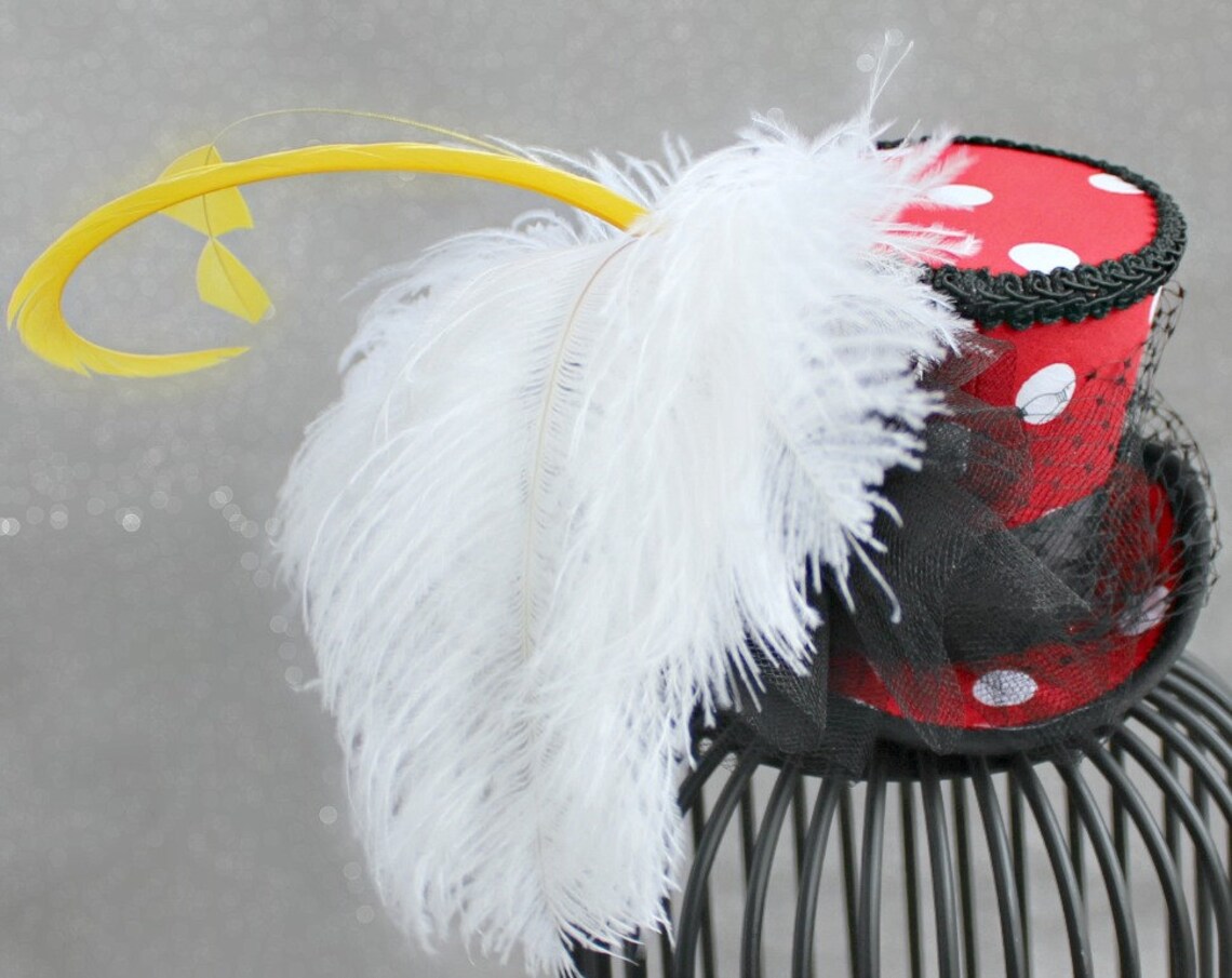 Mouse Mini Top Hat Red With White Polka Dots Mini Top Hat - Etsy
