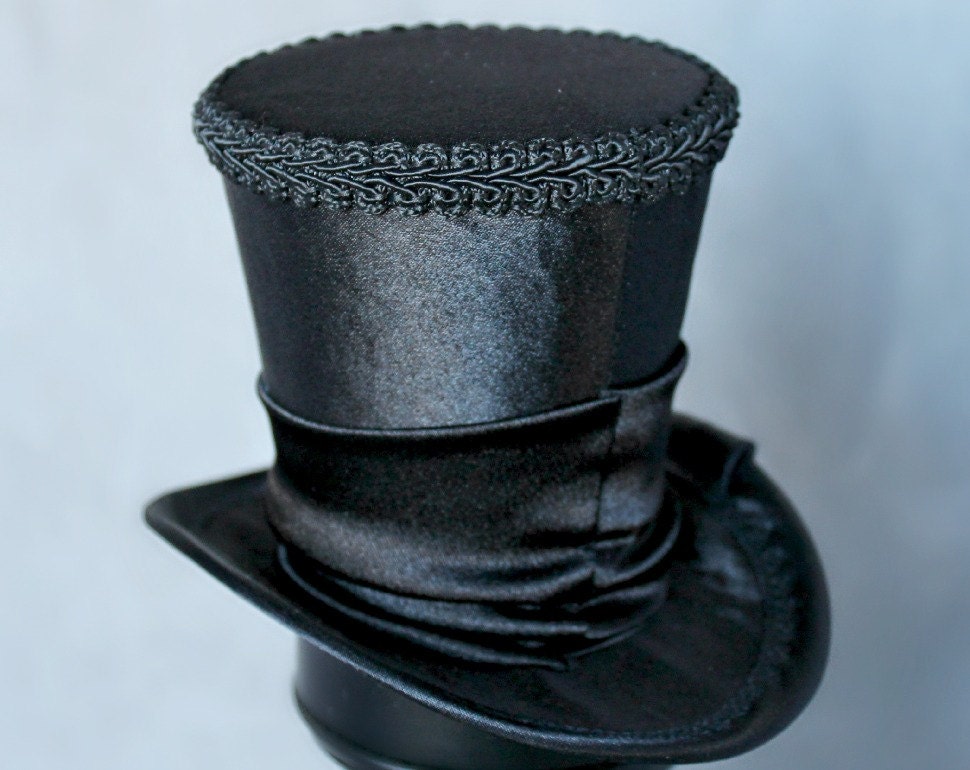 Black Mini Top Hat Black Hat Fascinator Wedding Top Hat - Etsy Australia