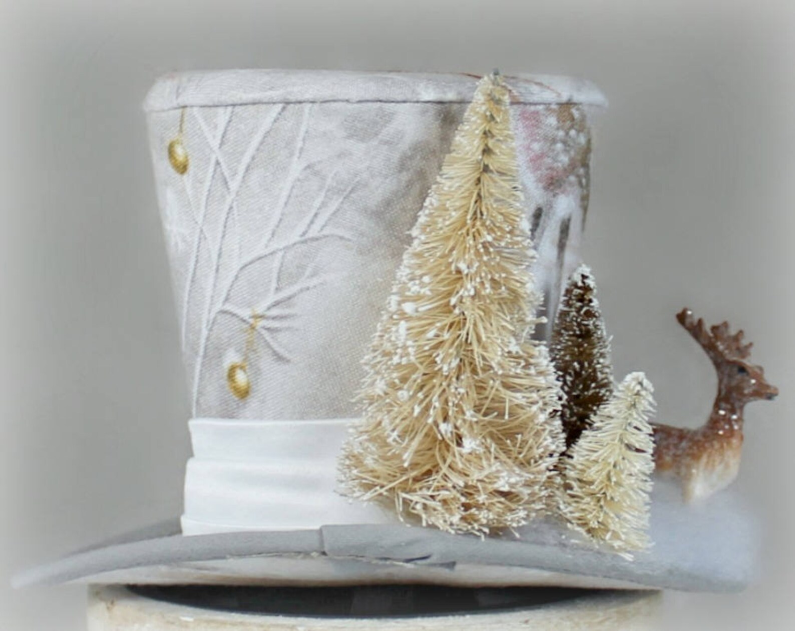 Christmas Nature Mini Top Hat Winter Mini Top Hat Snow Mini | Etsy