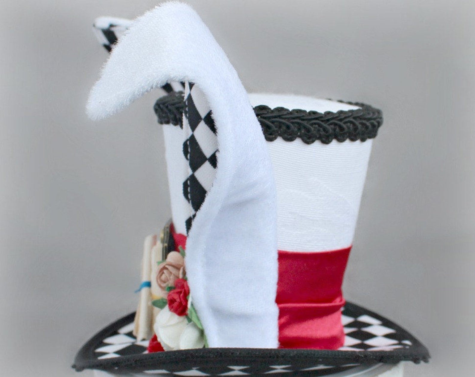 White Rabbit Mini Top Hat White Rabbit Costume Fascinator - Etsy