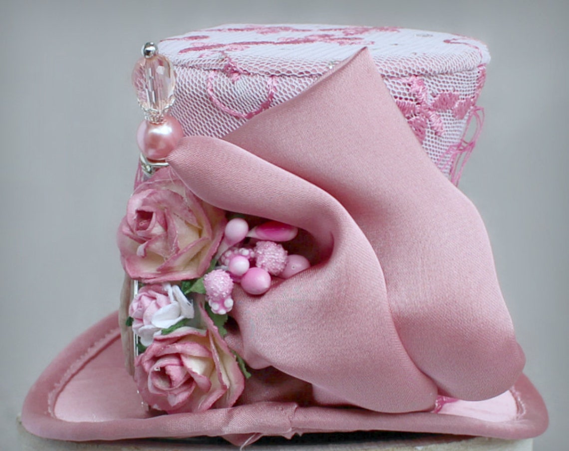 Pink Mini Top Hat Monochromatic Mini Top Hat Victorian Hat - Etsy