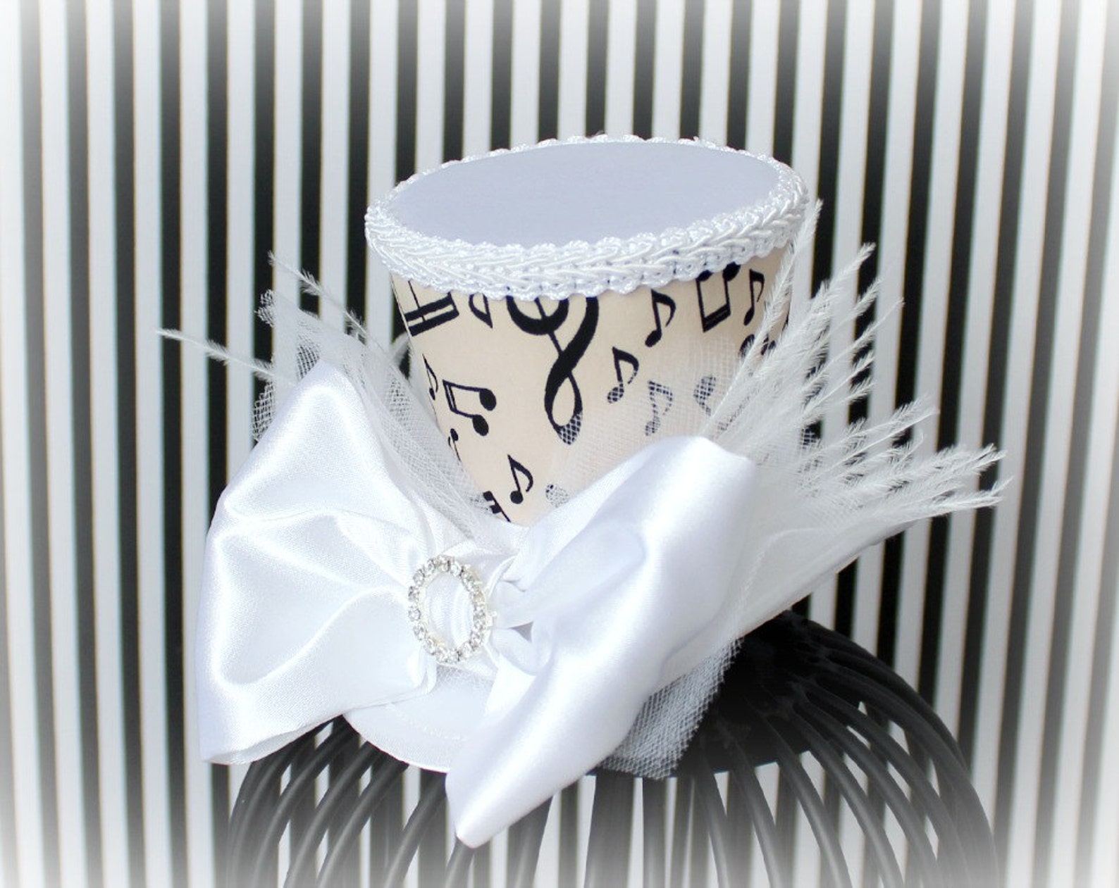 Music Notes Mini Top Hat Mini Top Hat Mad Hatter Hat - Etsy