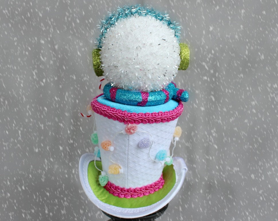 Christmas Snowman Mini Top Hat Holiday Party Hat Snowman | Etsy