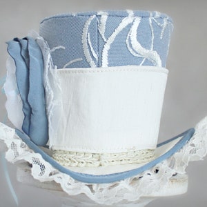 Blue Mini Top Hat, Blue Wedding Hat, Bridal Mini Top Hat,tea Party Hat ...
