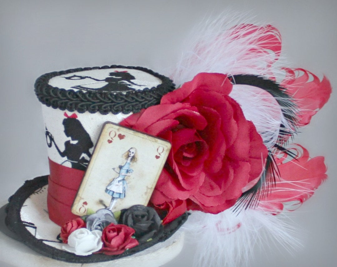 Alice Mini Top Hat, Alice Costume Fascinator, Wonderland Birthday Hat ...
