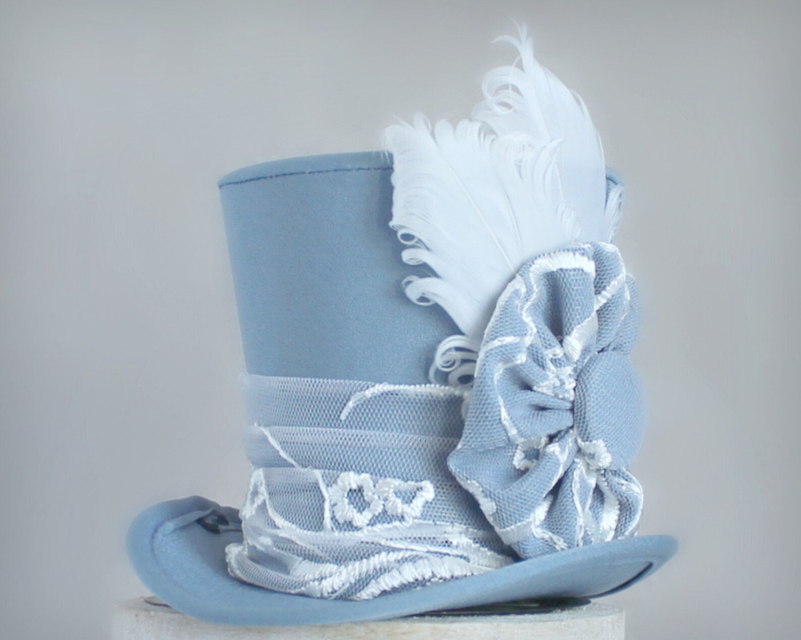 Blue Mini Top Hat Blue Wedding Hat Bridal Mini Top Hattea | Etsy