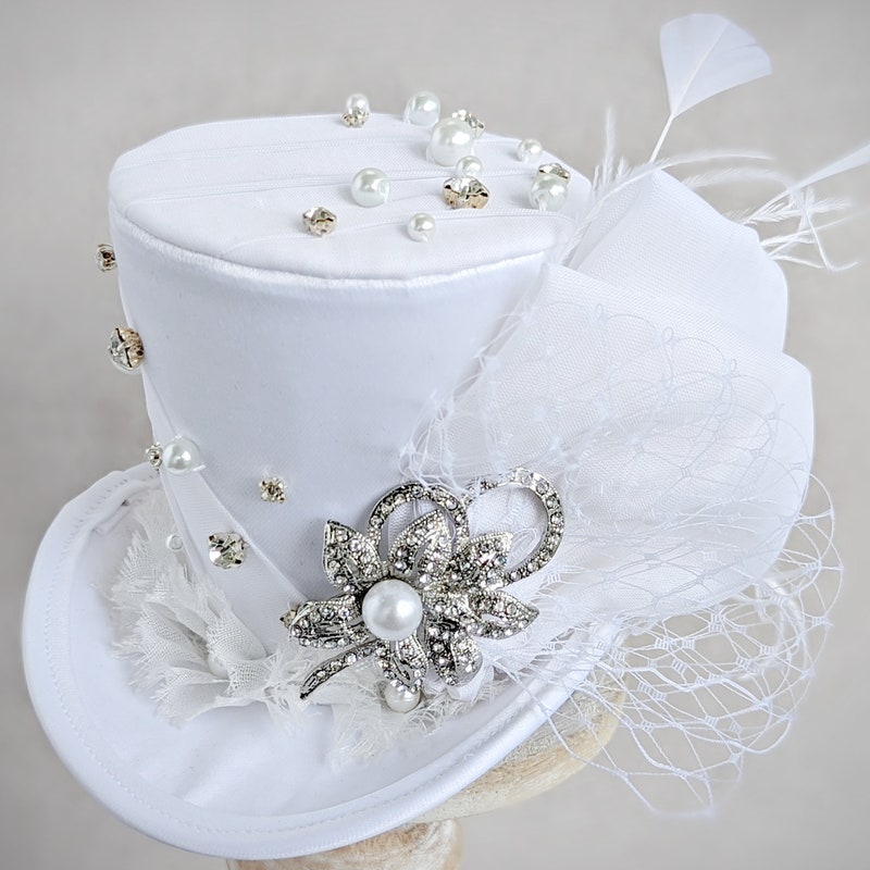 White Mini Top Hat - Etsy
