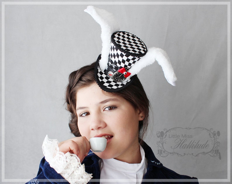 White Rabbit Mini Top Hat Mini Top Hat Alice in Wonderland - Etsy