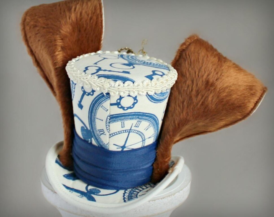 March Hare Mini Top Hat, March Hare Costume Fascinator, Birthday Hat ...