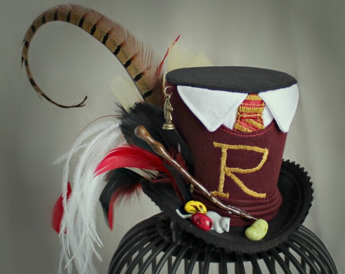 Wizard Mini Top Hat, Wizarding School Hat, Red Black Yellow Mini Top ...