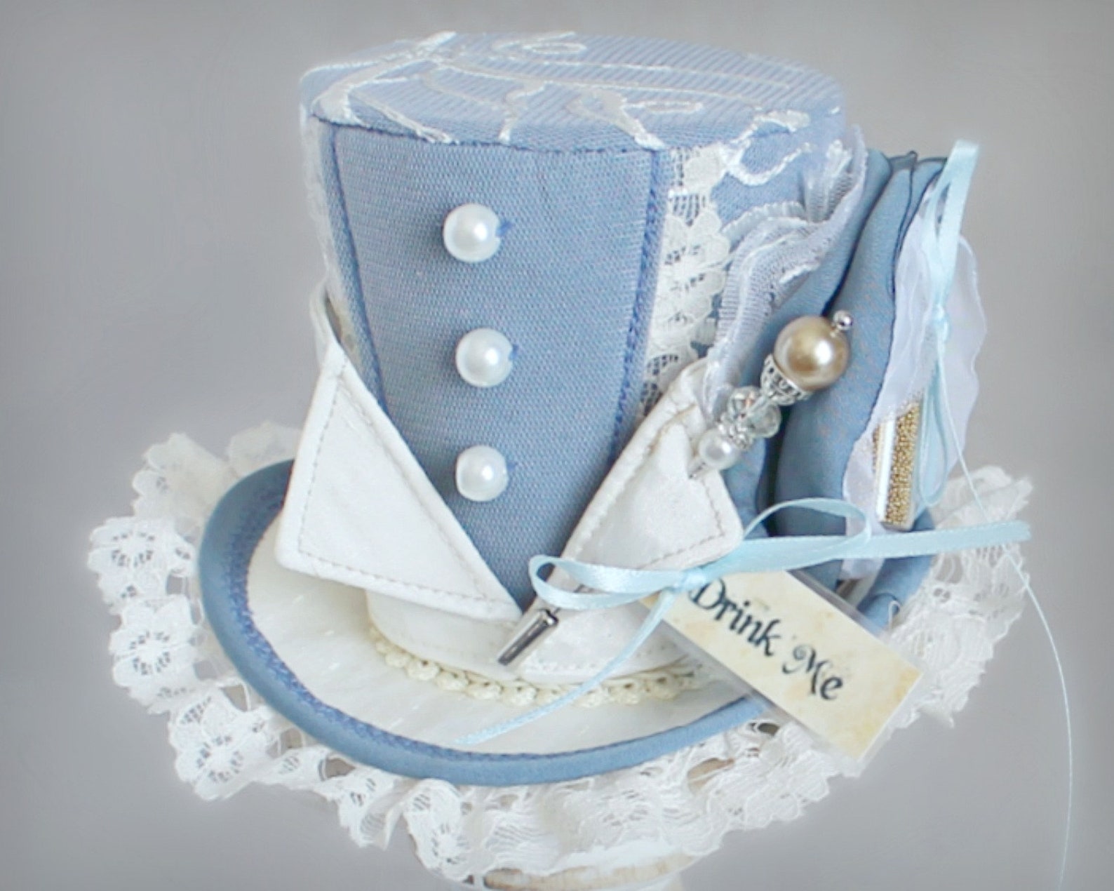 Blue Mini Top Hat Blue Wedding Hat Bridal Mini Top Hattea | Etsy