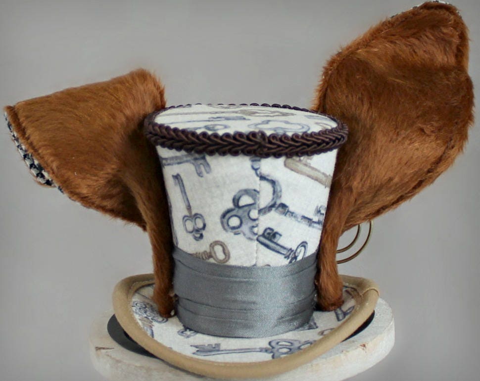 March Hare Mini Top Hat, March Hare Costume Fascinator, Birthday Hat ...