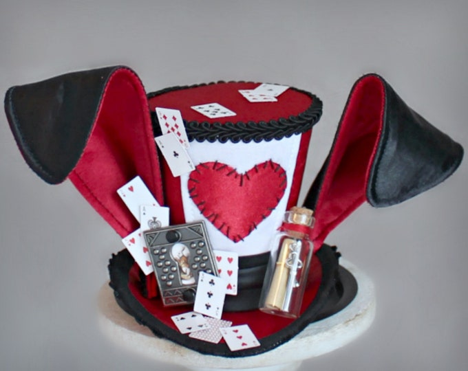 White Rabbit Mini Top Hat White Rabbit Costume Fascinator - Etsy