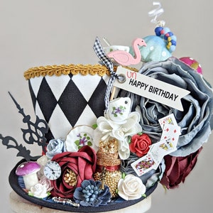 Alice Mini Top Hat, Alice in Wonderland, Mad Hatter Hat, Fascinator ...