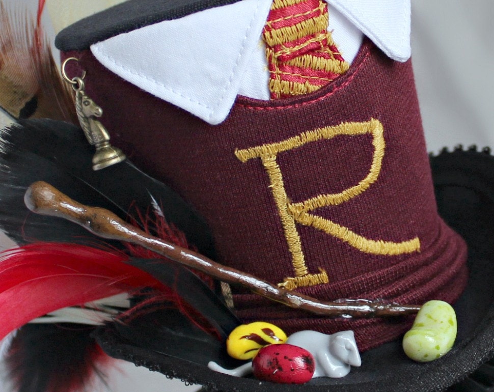 Wizard Mini Top Hat Wizarding School Hat Red Black Yellow - Etsy