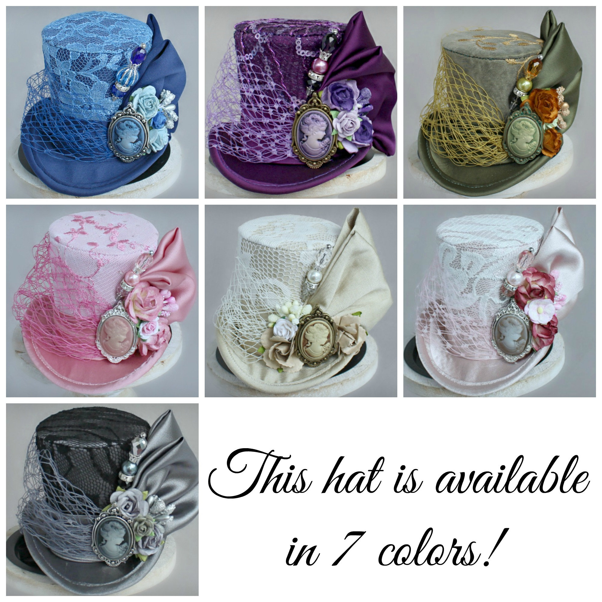 Blue Mini Top Hat Monochromatic Mini Top Hat Victorian Hat - Etsy Canada