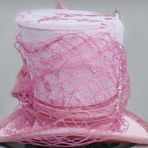 Pink Mini Top Hat, Monochromatic Mini Top Hat, Victorian Hat, Tea Party ...
