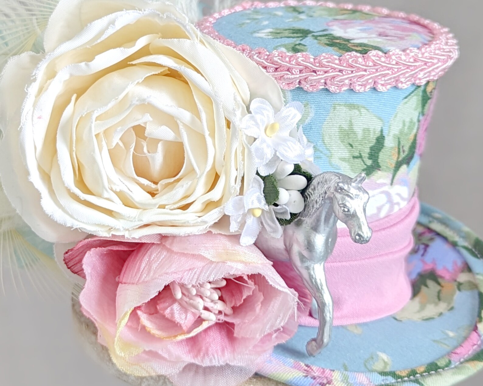 Pink and Mint Kentucky Derby Mini Hat, Horse Mini Top Hat, Kentucky ...